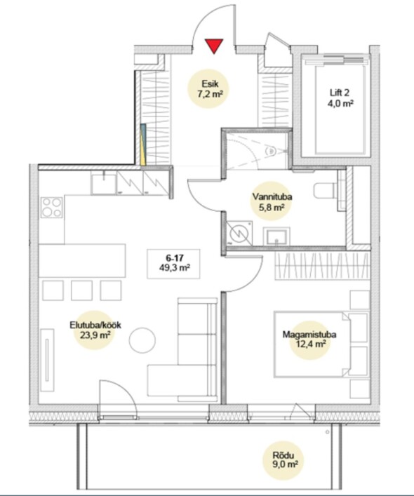 Müüa korter, 2 tuba - Vesipapi tn 6-17, Löwenruh, Kristiine, Tallinn ...