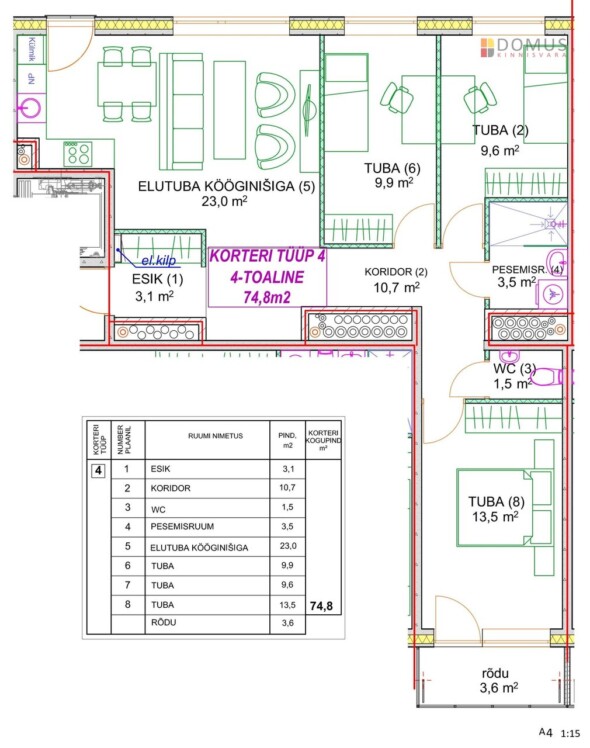 Müüa korter, 4 tuba - Ümera 28a, Lasnamäe, Tallinn, Harjumaa ...