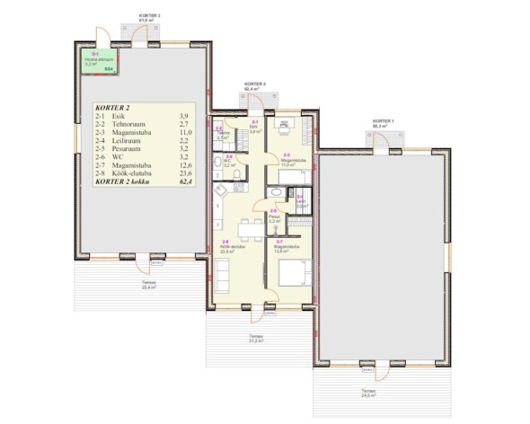 Müüa korter, 3 tuba - Veski tn 25-2, Nõo, Nõo vald, Tartumaa ...