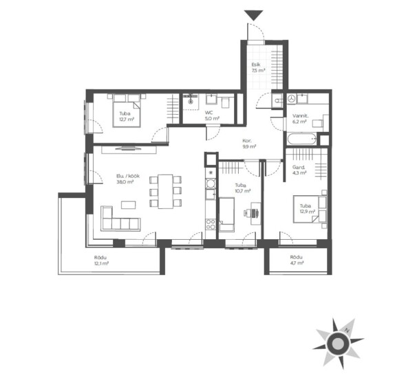 Müüa korter, 4 tuba - Lammi tn 8-110, Merimetsa, Stroomi rand ...