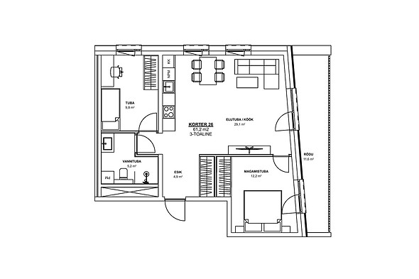 Müüa korter, 3 tuba - Siili tn 10-26, Karlova, Tartu linn, Tartu ...