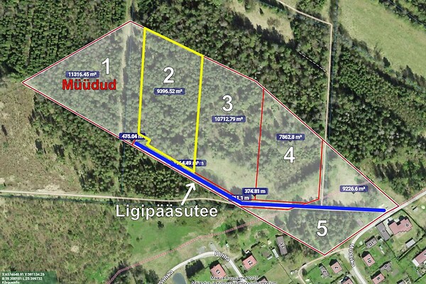 Müüa maatükk, elamumaa, maatulundusmaa - Sõstra tn, Aegviidu, Anija ...